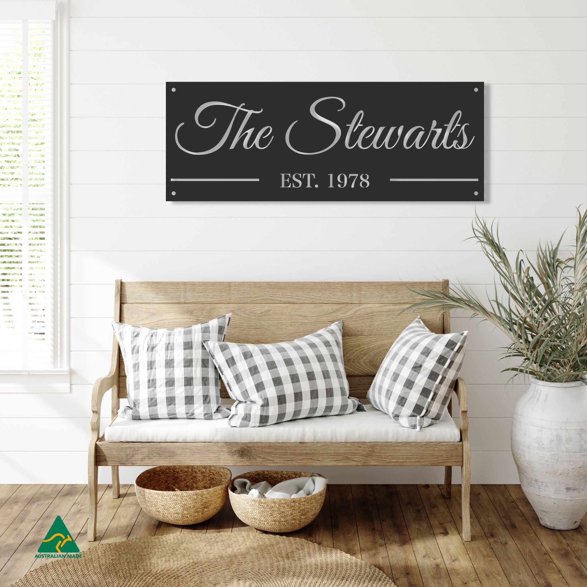 Family Name Established Wall Sign – Chateau De Glass