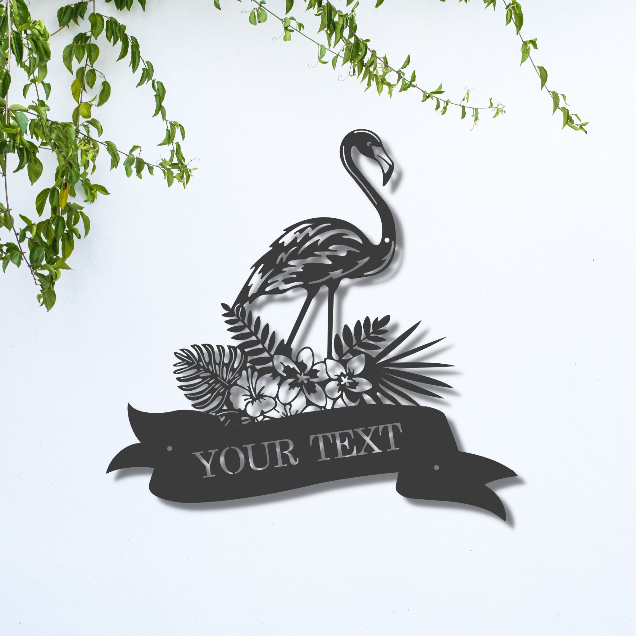 Flamingo Fandango: Laser Cut Metal Property Sign for Unique Curb Appeal ...