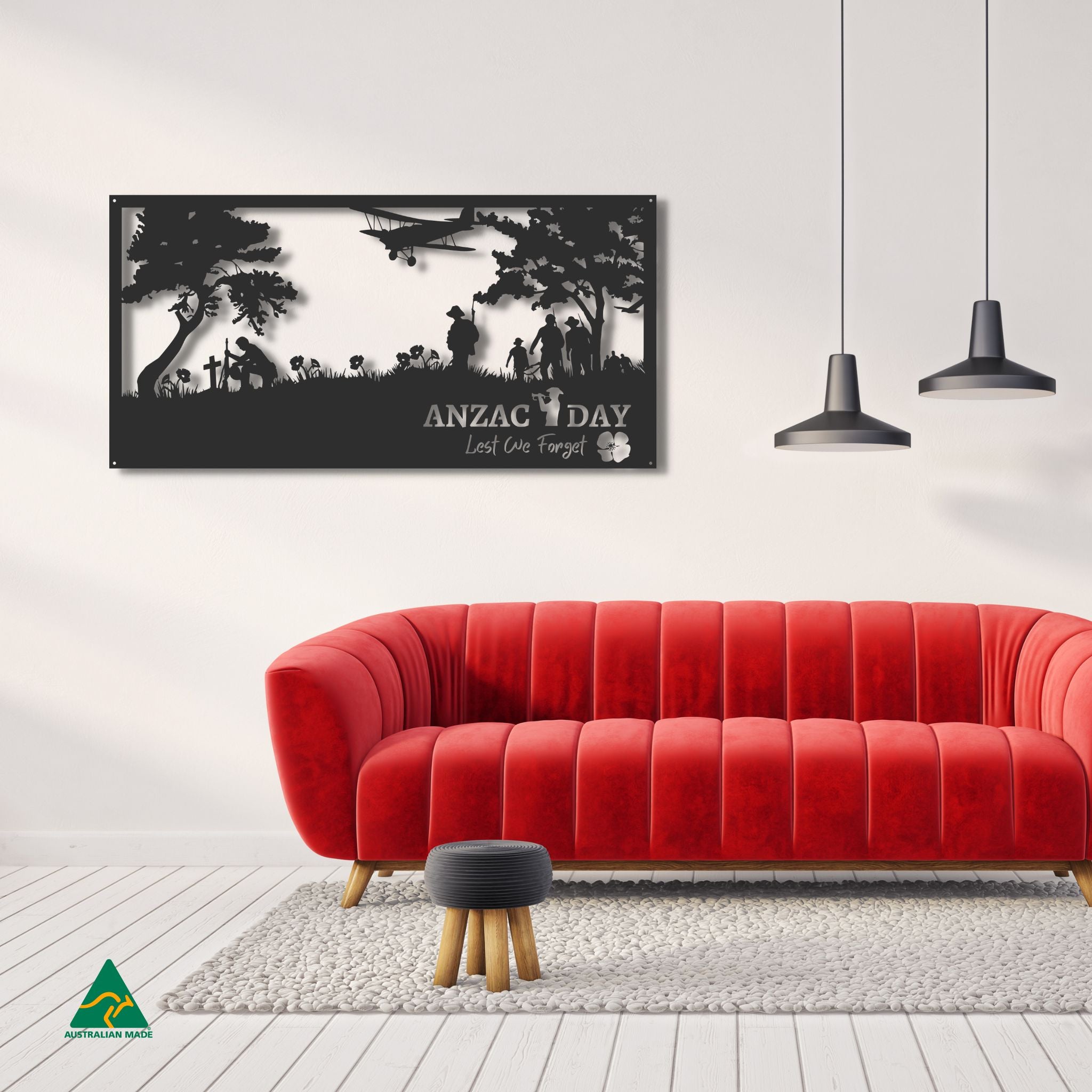 Lest We Forget Anzac Metal Wall Decor – Chateau De Glass
