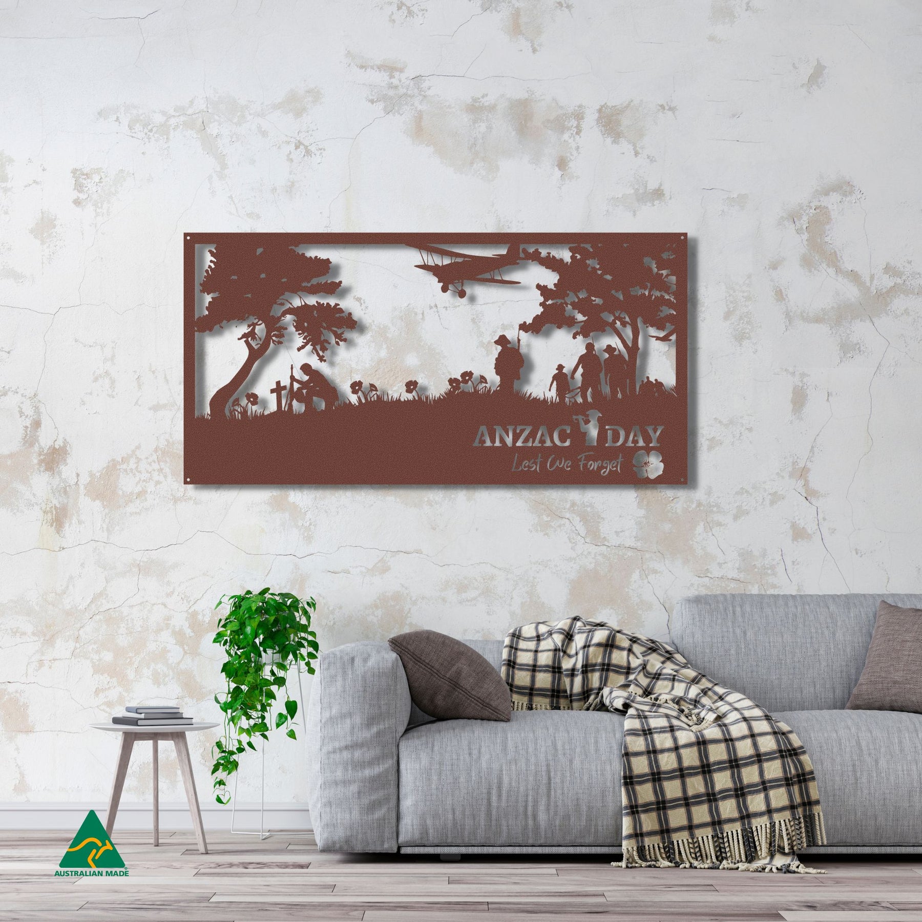 Lest We Forget Anzac Metal Wall Decor – Chateau De Glass