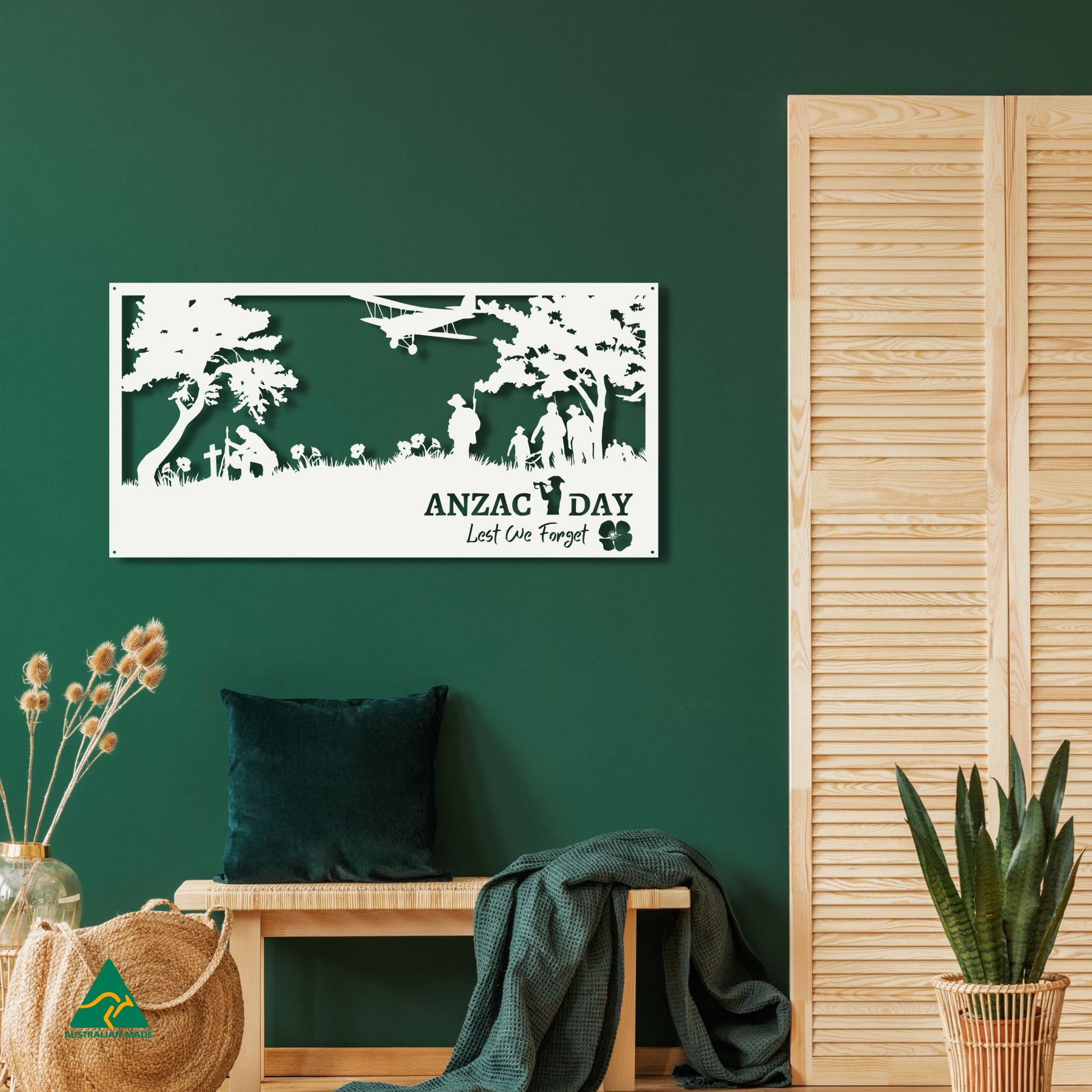Lest We Forget Anzac Metal Wall Decor – Chateau De Glass
