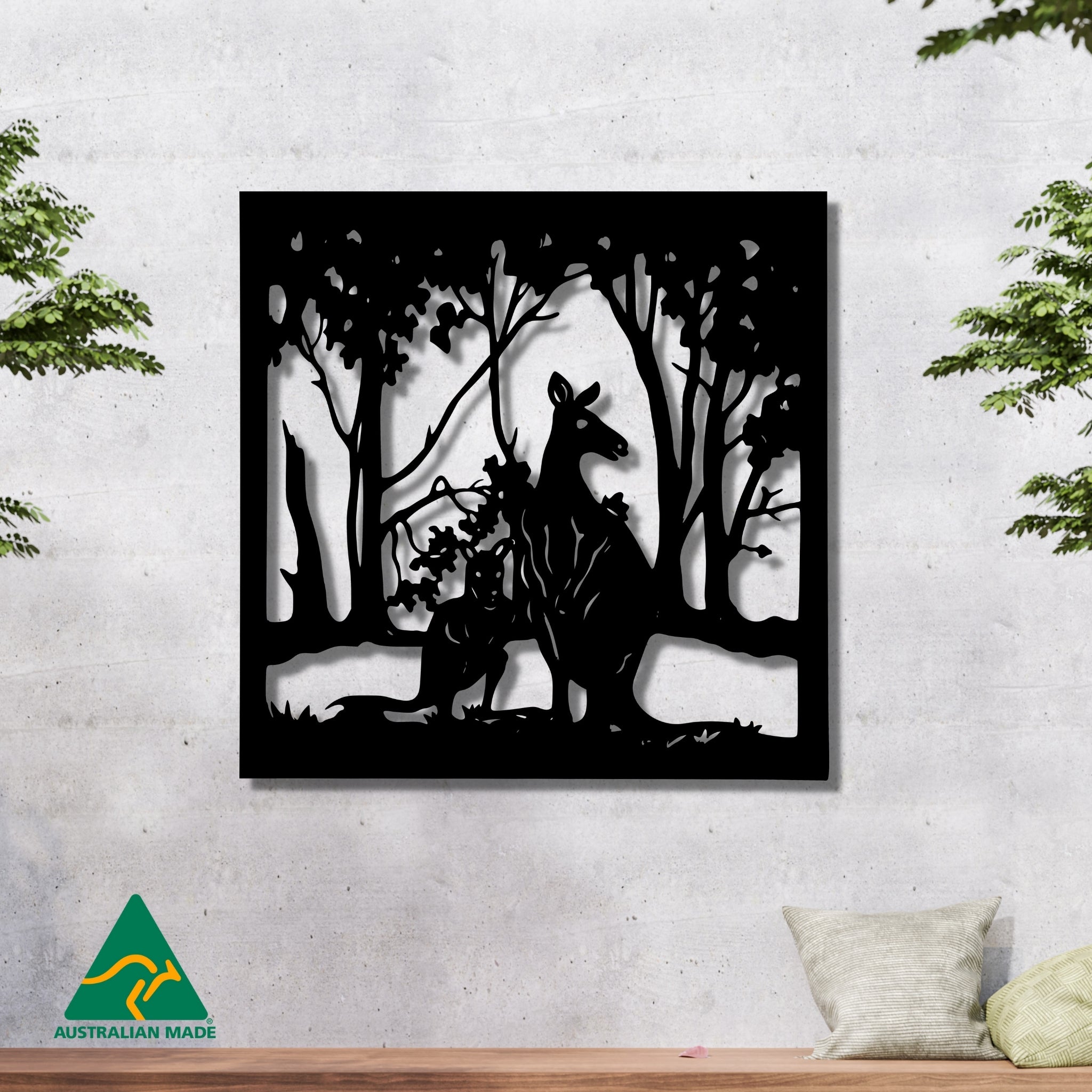 Kangaroo & Joey Metal Wall Sign – Chateau De Glass