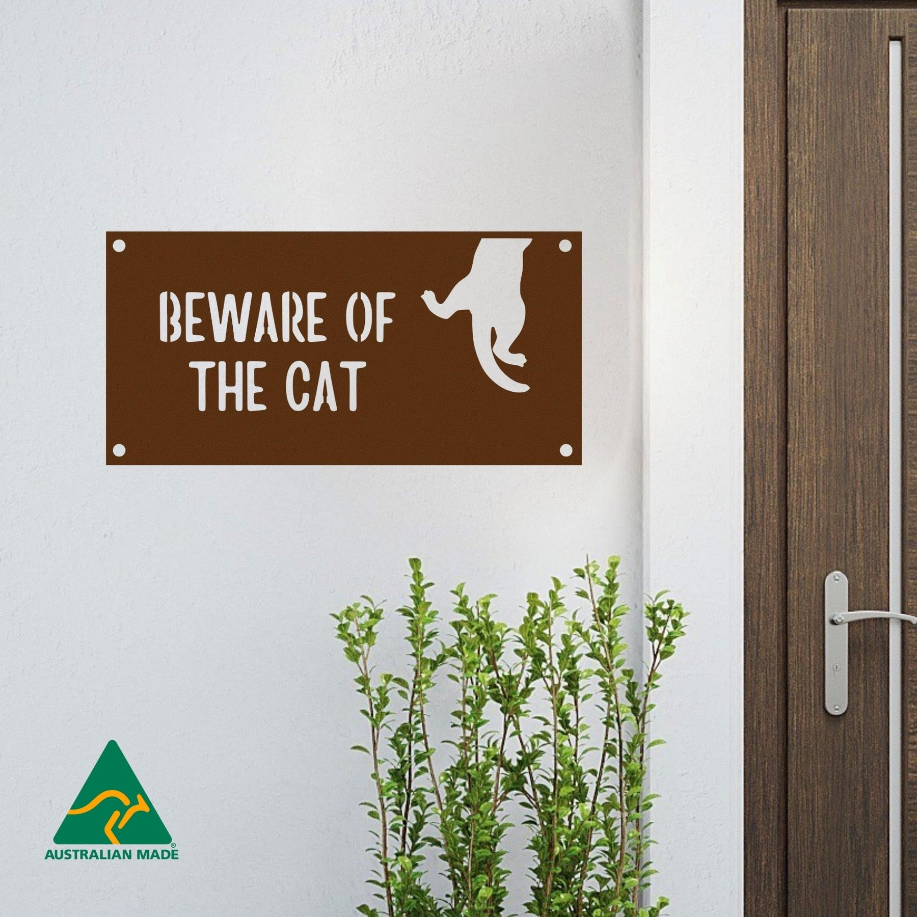 Beware of the Cat Wall Sign – Chateau De Glass