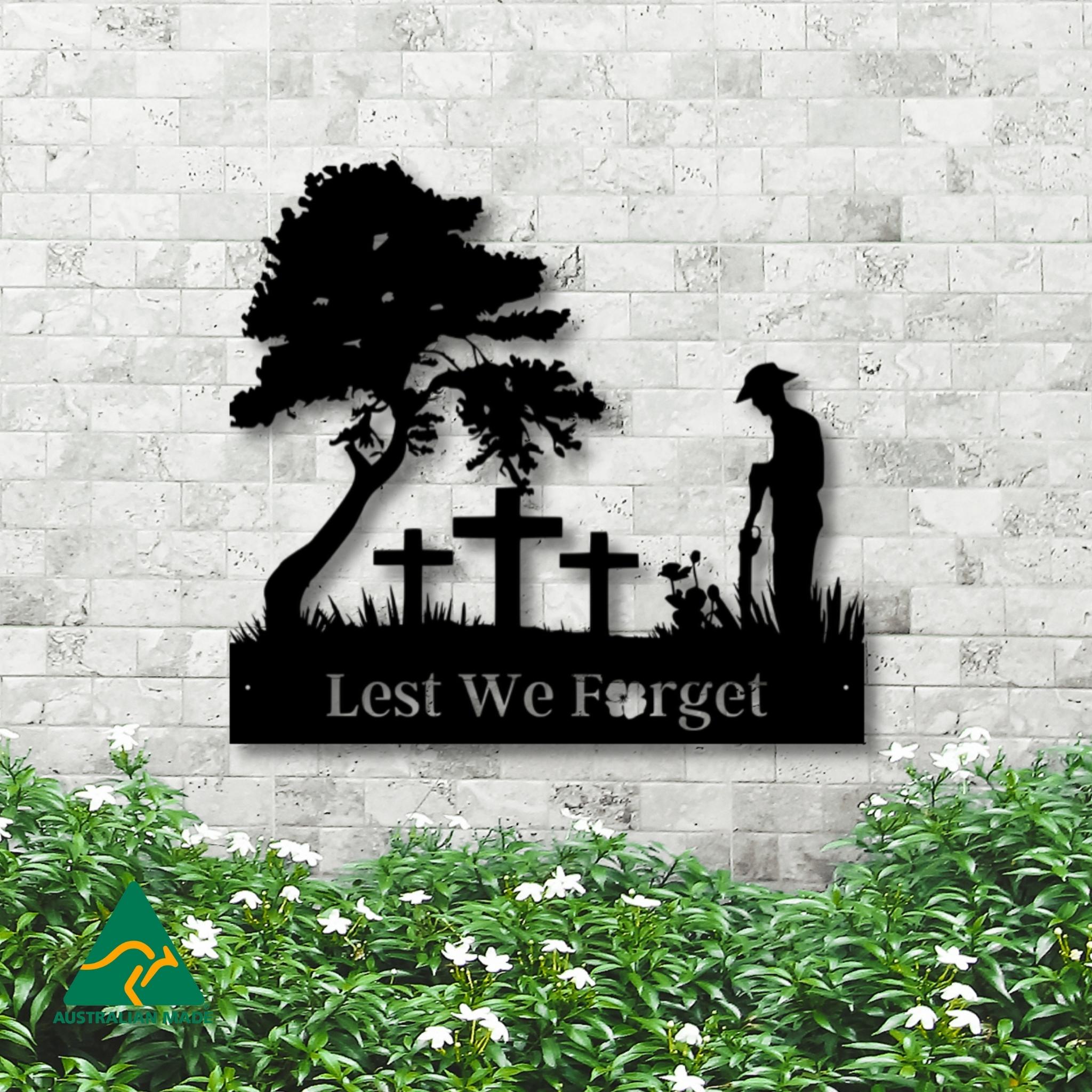 Anzac Remembrance Metal Sign with Stakes – Chateau De Glass